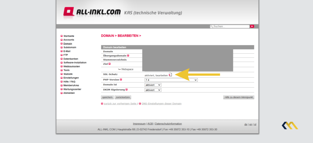 Domainweiterleitung bei all-inkl.com einrichten