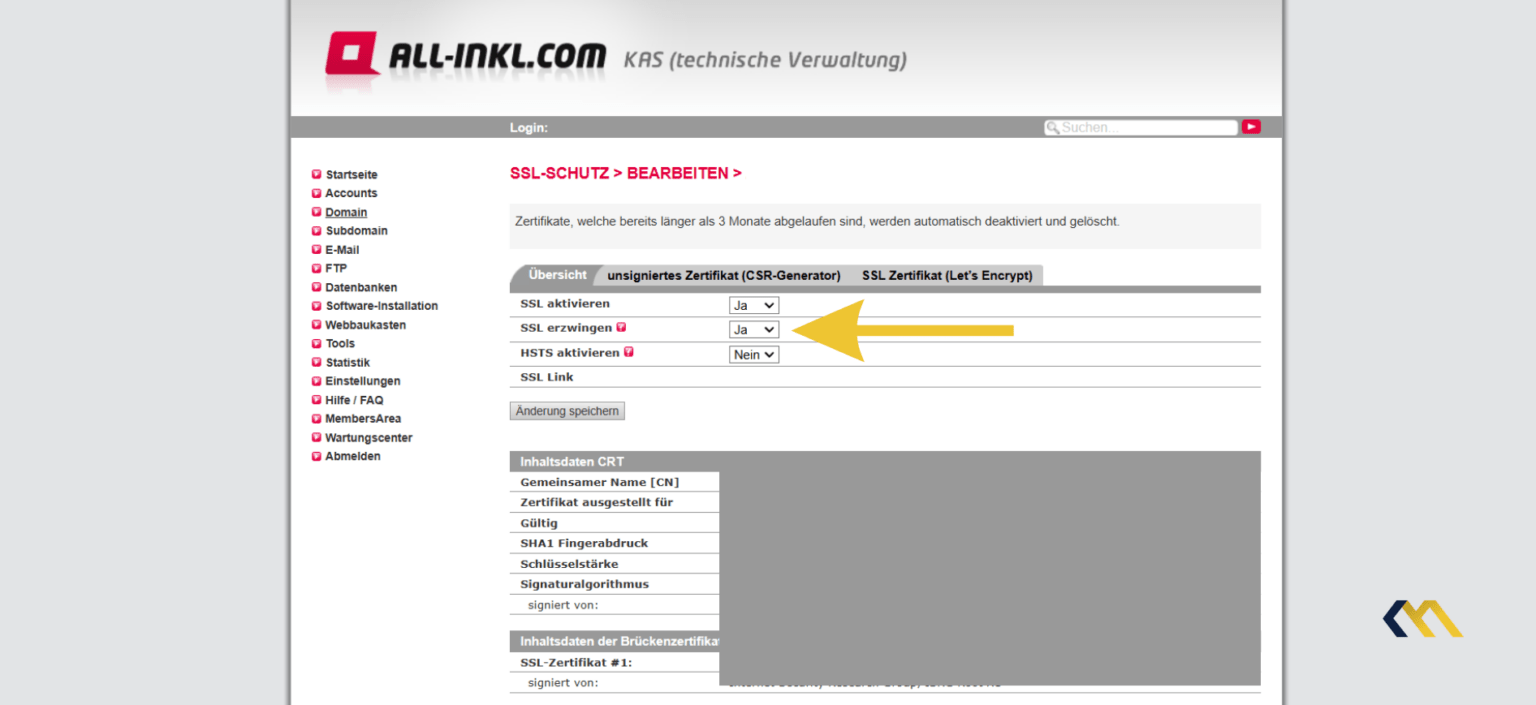 Domainweiterleitung bei all-inkl.com einrichten